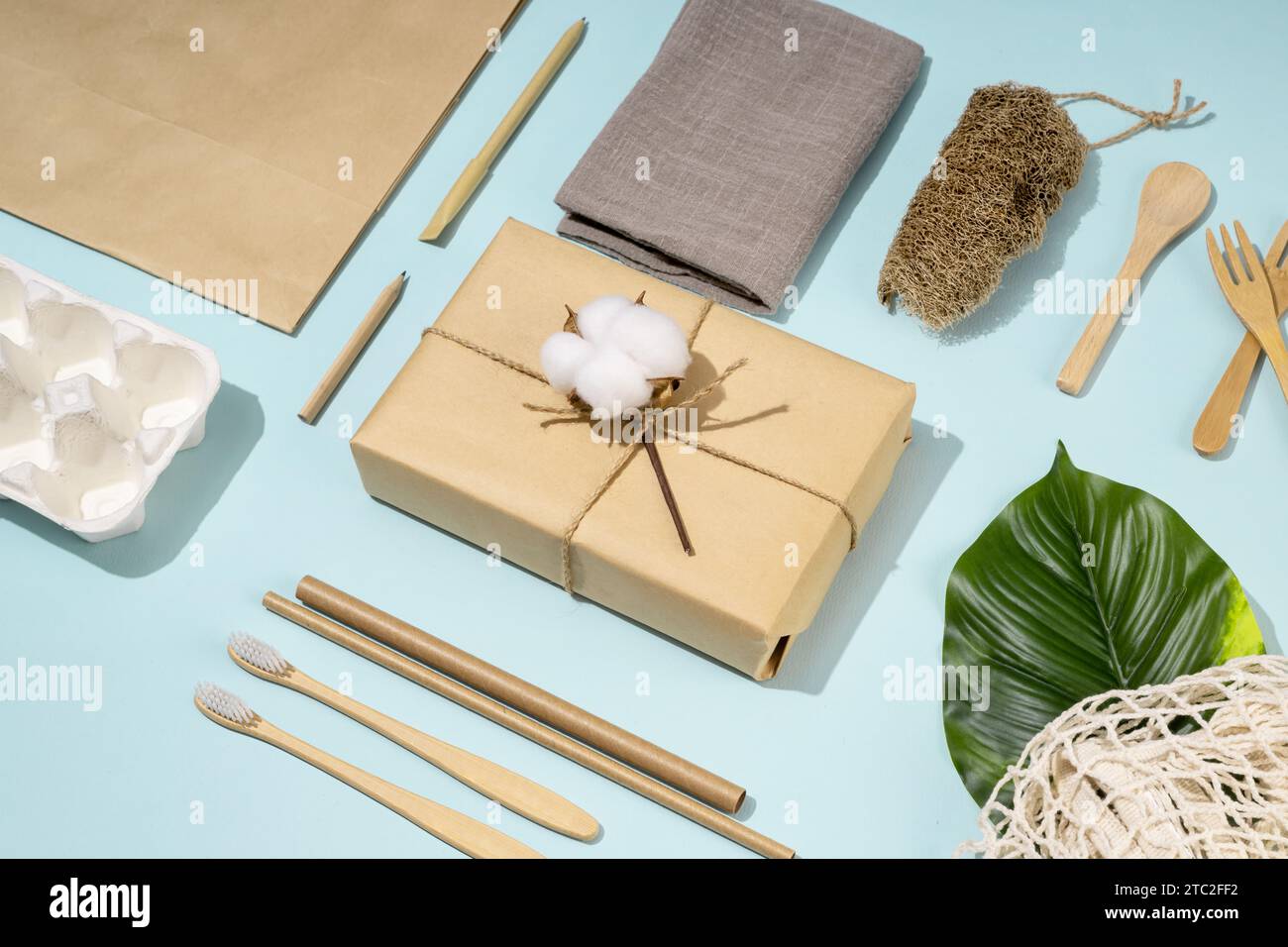 (Plastic-free product). Poster design with copy space on the theme of ...