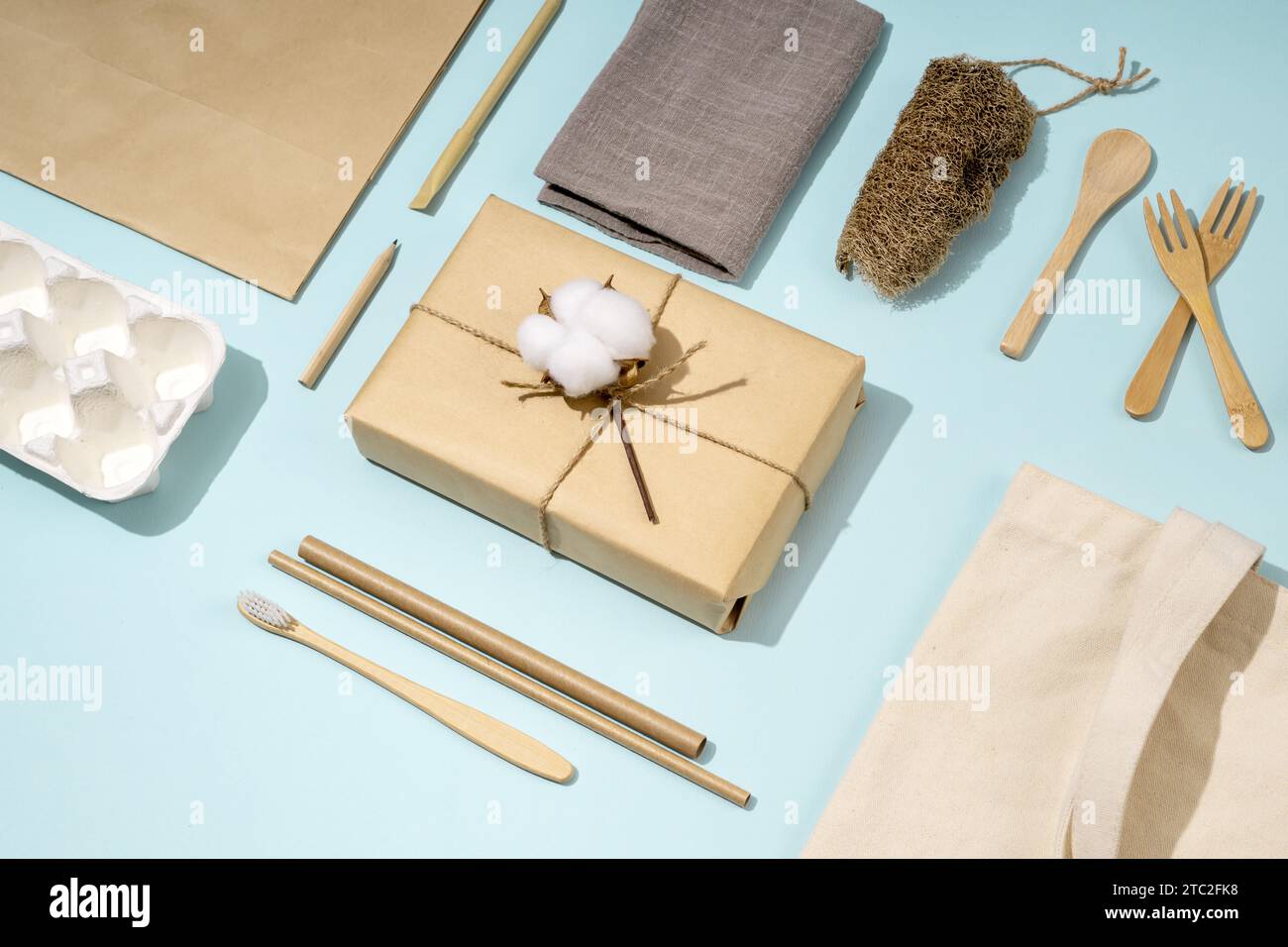 (Plastic-free product). Poster design with copy space on the theme of ...