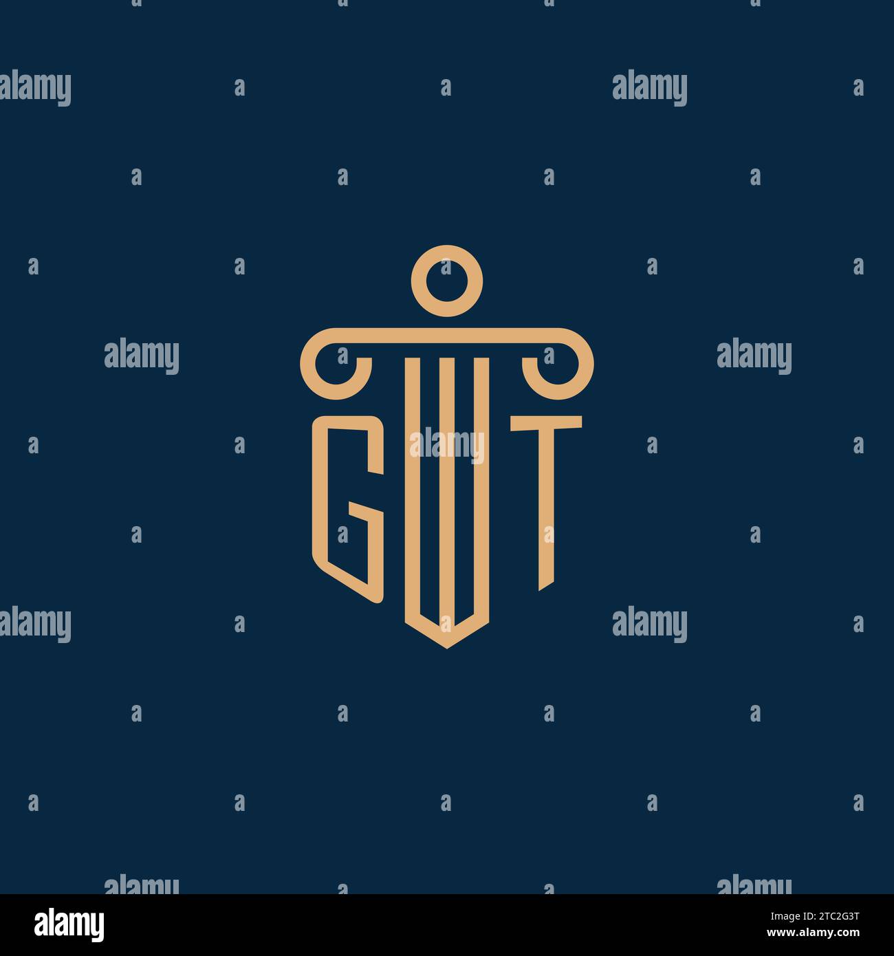 GT initial for law firm logo, lawyer logo with pillar icon Stock Vector ...