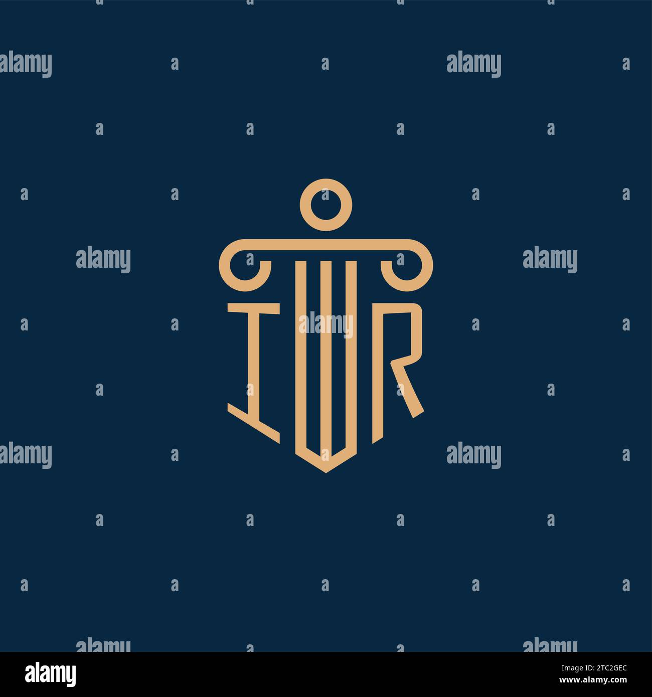 IR initial for law firm logo, lawyer logo with pillar icon Stock Vector ...
