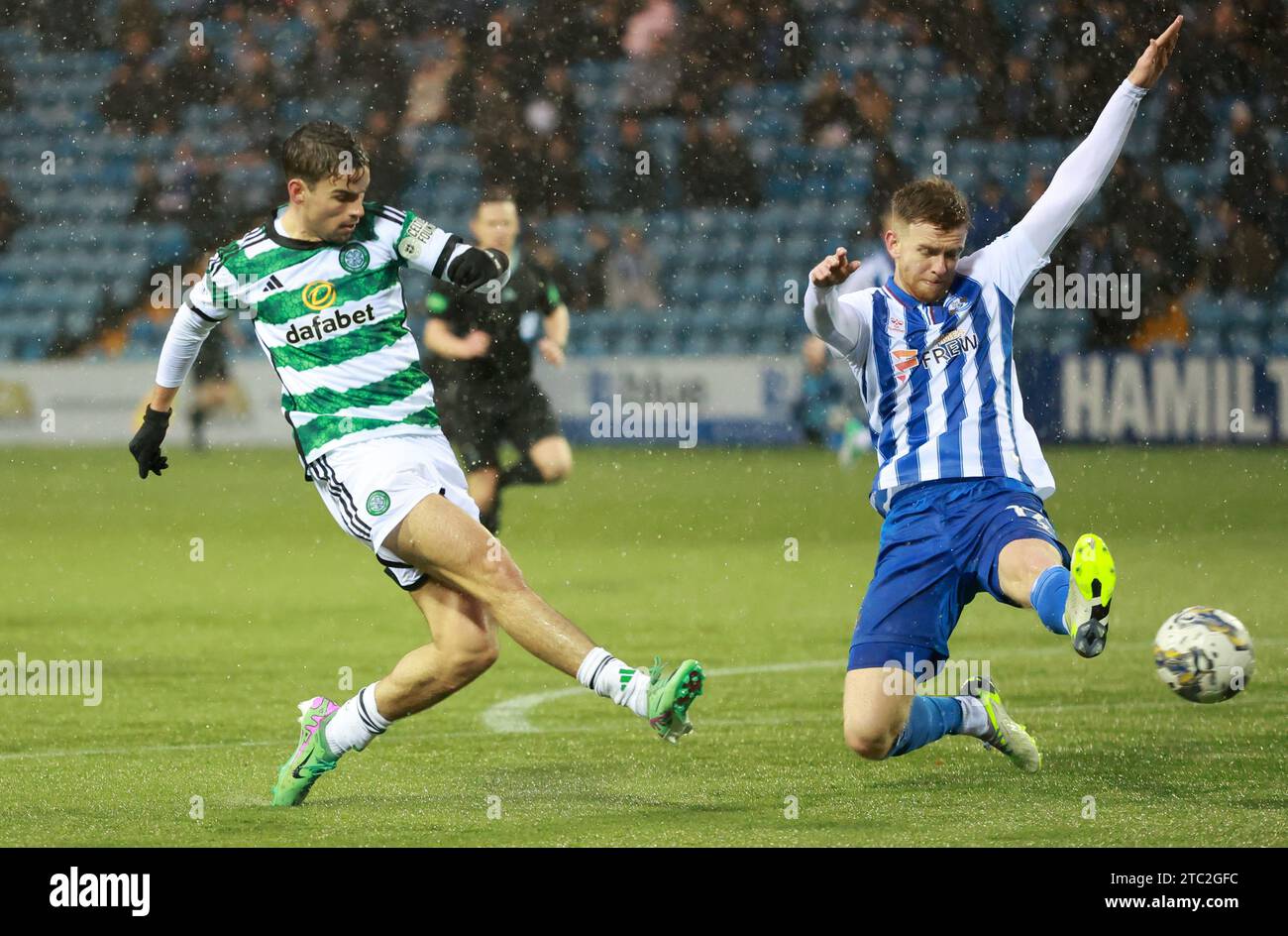 Celtic's Matt O'Riley misses a shot at goal during the cinch ...