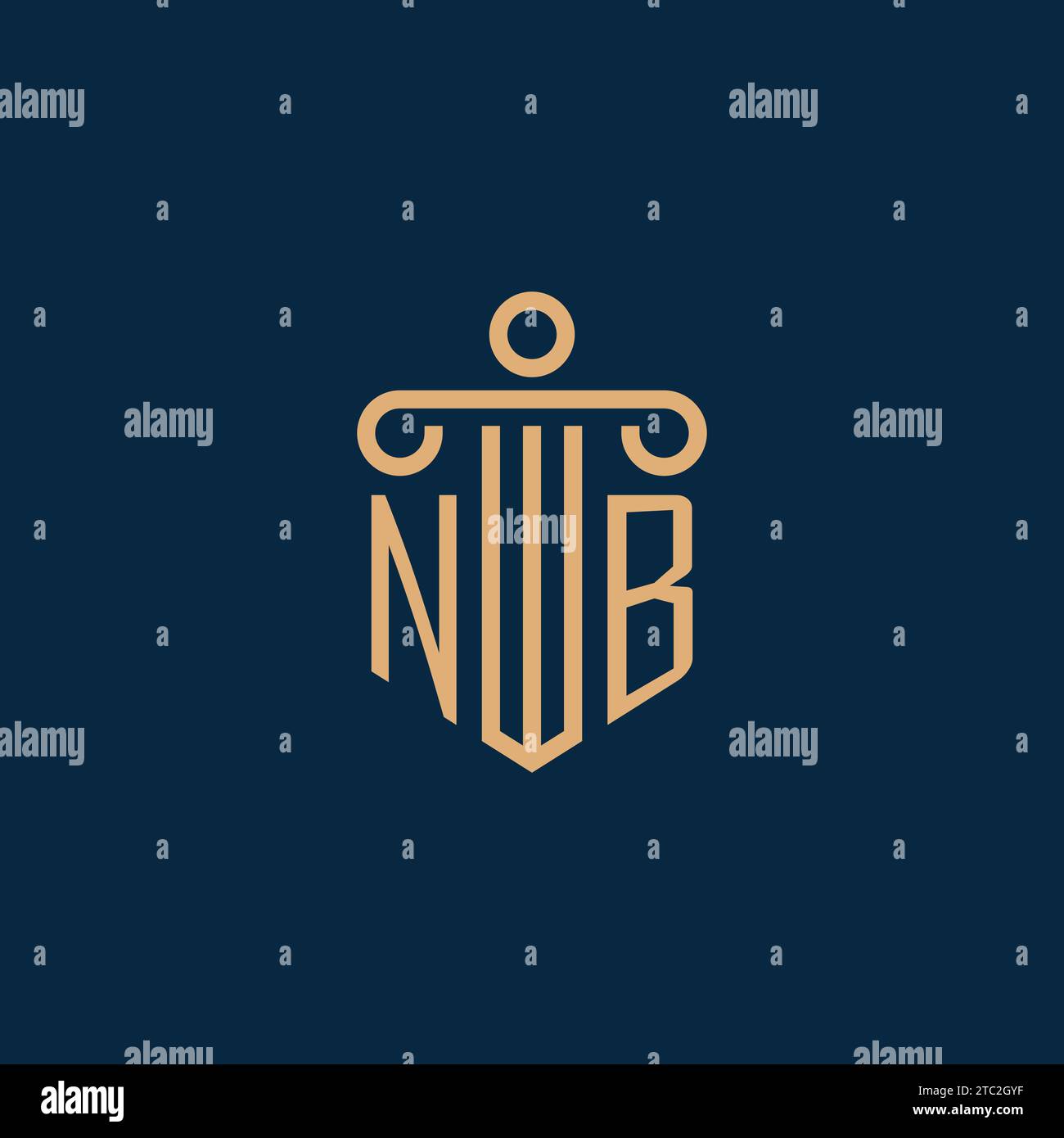 NB initial for law firm logo, lawyer logo with pillar icon Stock Vector ...