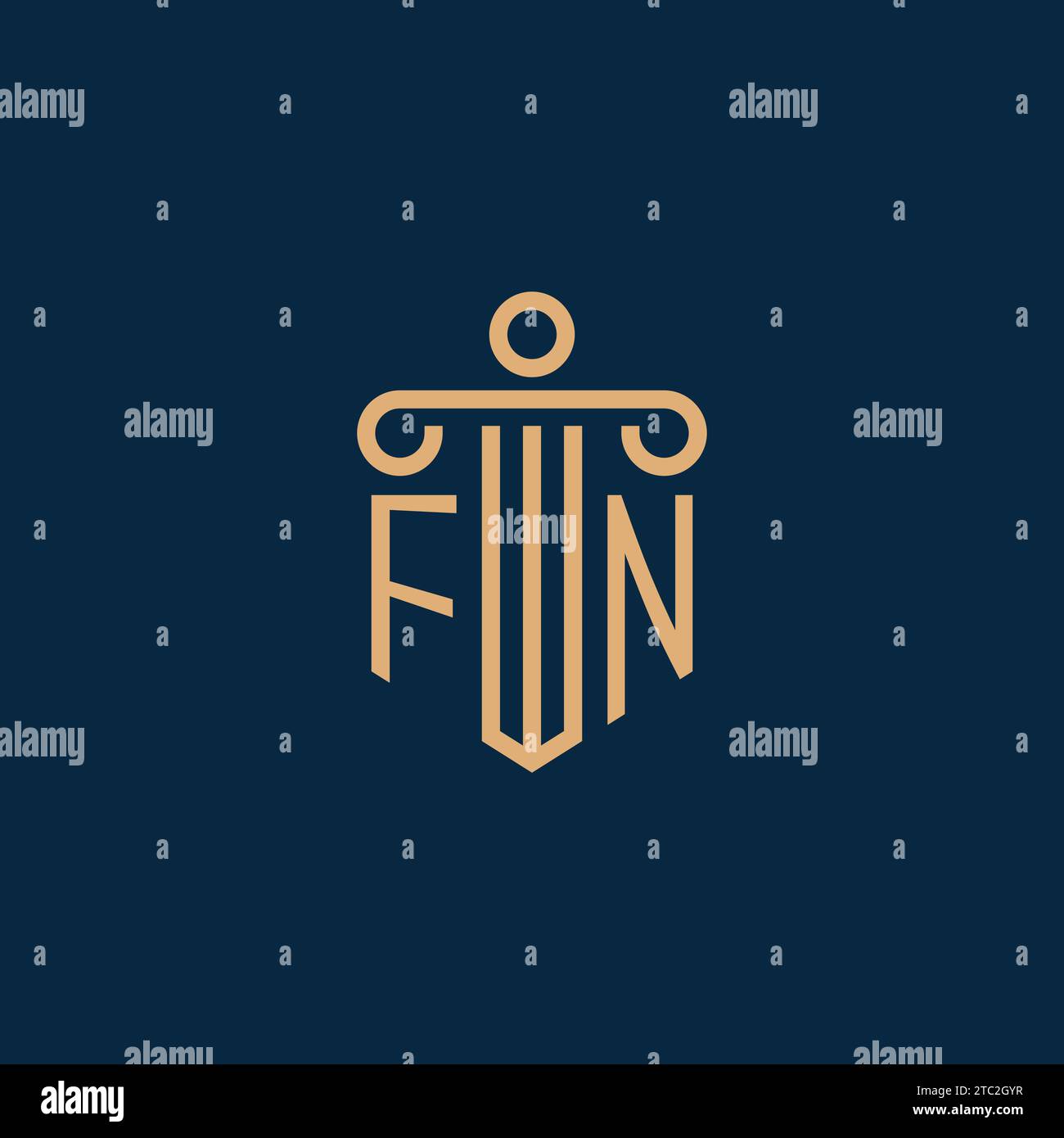 FN initial for law firm logo, lawyer logo with pillar icon Stock Vector ...