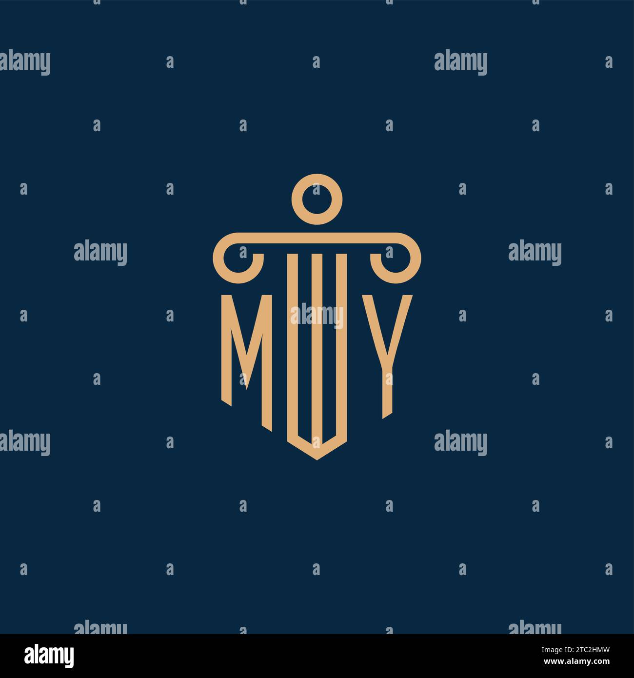MY initial for law firm logo, lawyer logo with pillar icon Stock Vector ...