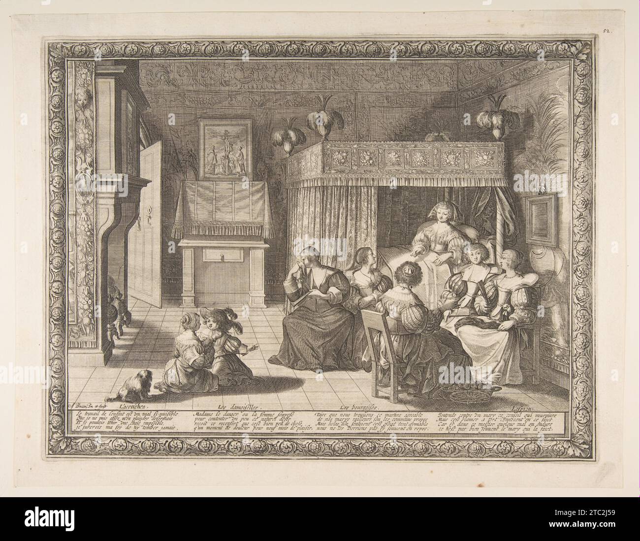Visit to the New Mother 1926 by Abraham Bosse Stock Photo - Alamy