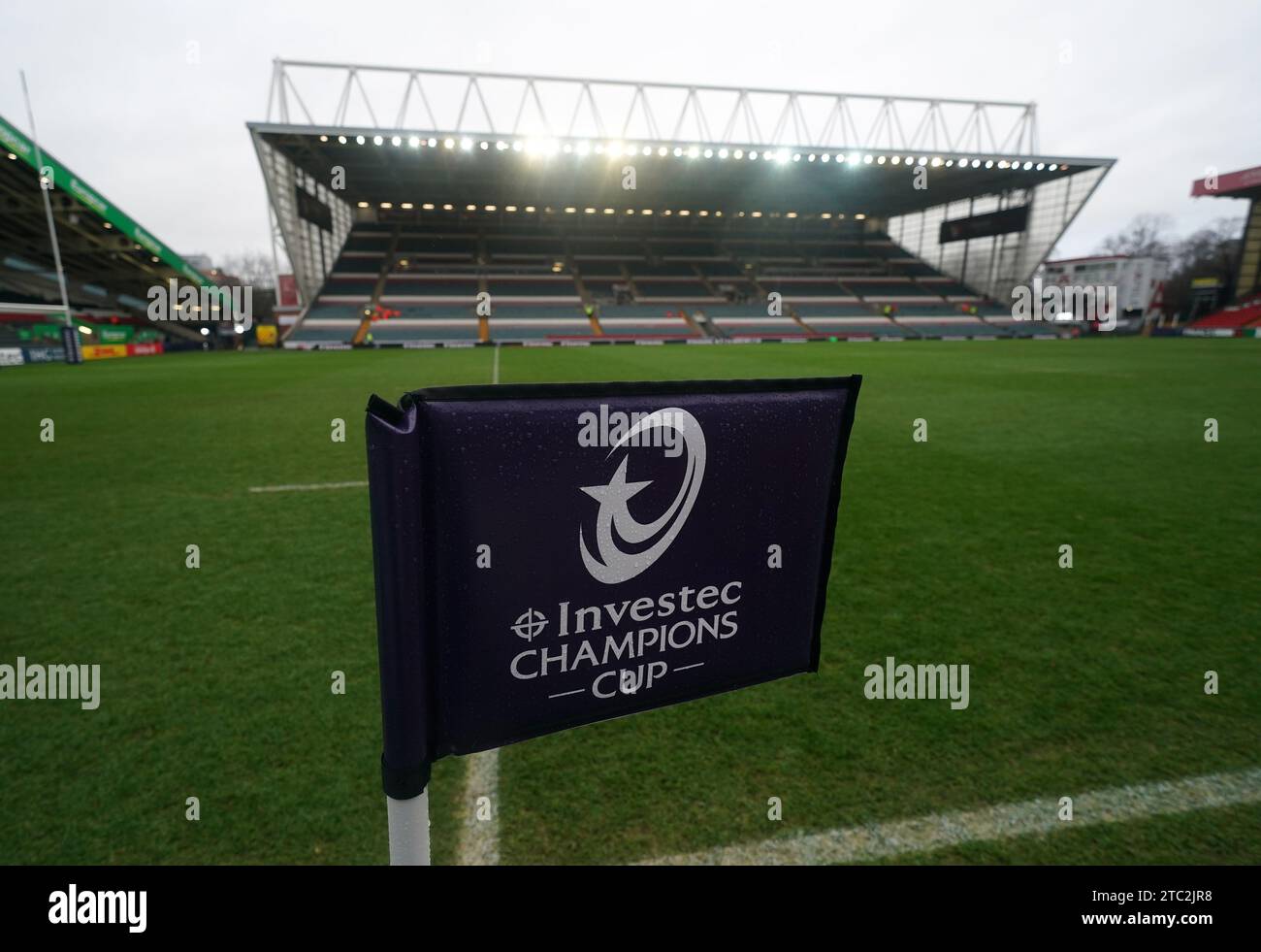 A general view of the corner flag ahead of the Investec Champions Cup ...