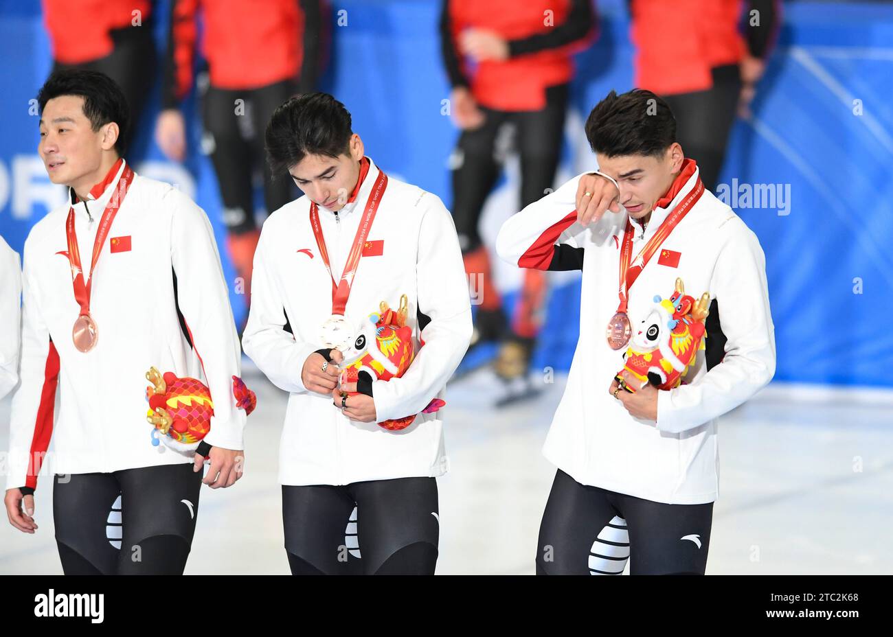 Beijing, China. 10th Dec, 2023. (L to R) Bronze medalists Ren Ziwei ...