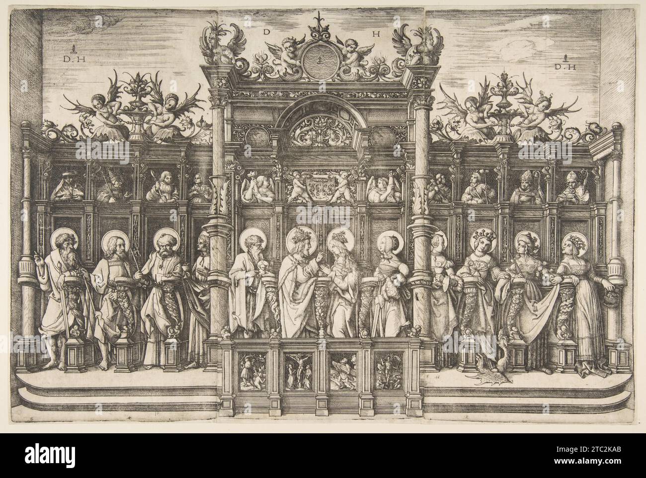 Large Choirstall with Christ Blessing the Virgin 1928 by Daniel Hopfer ...