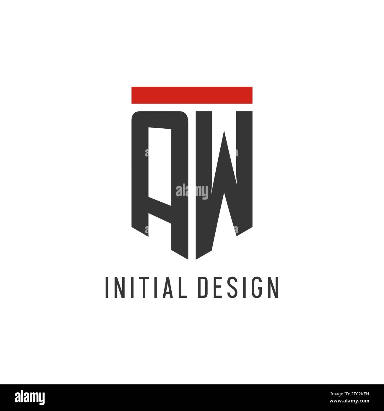 AW initial esport logo with simple shield design style vector graphic ...