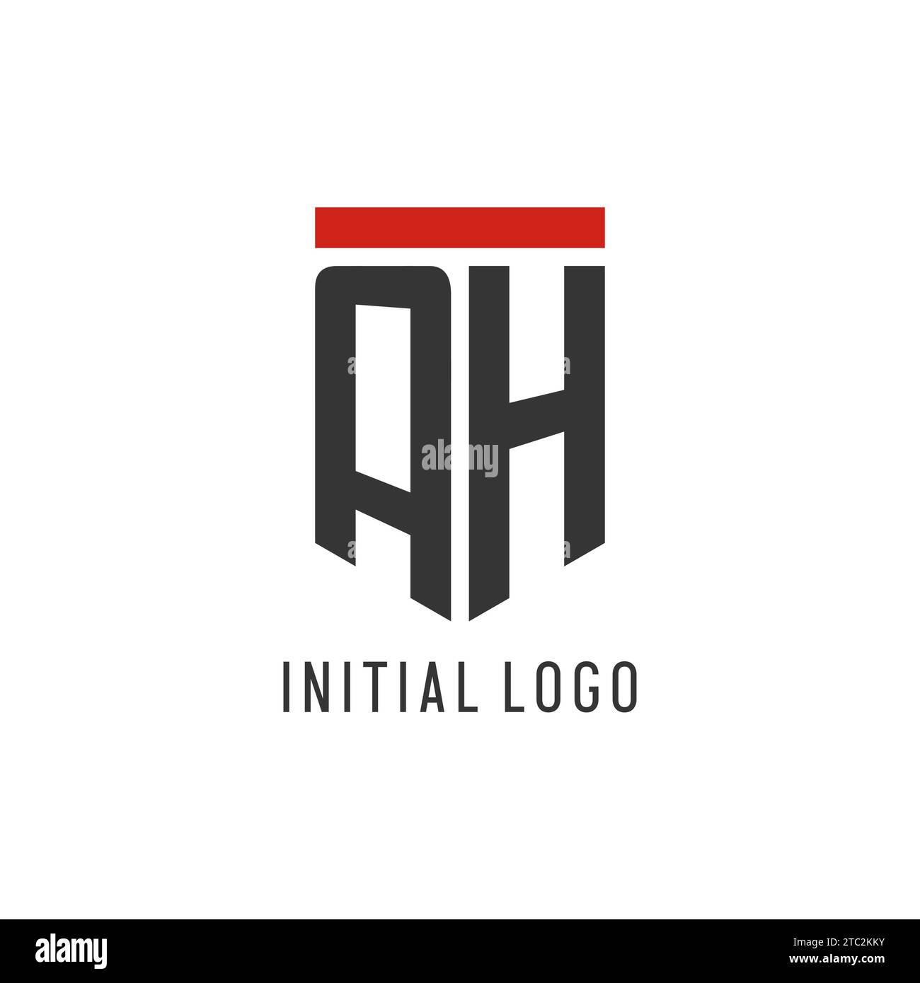 AH initial esport logo with simple shield design style vector graphic ...