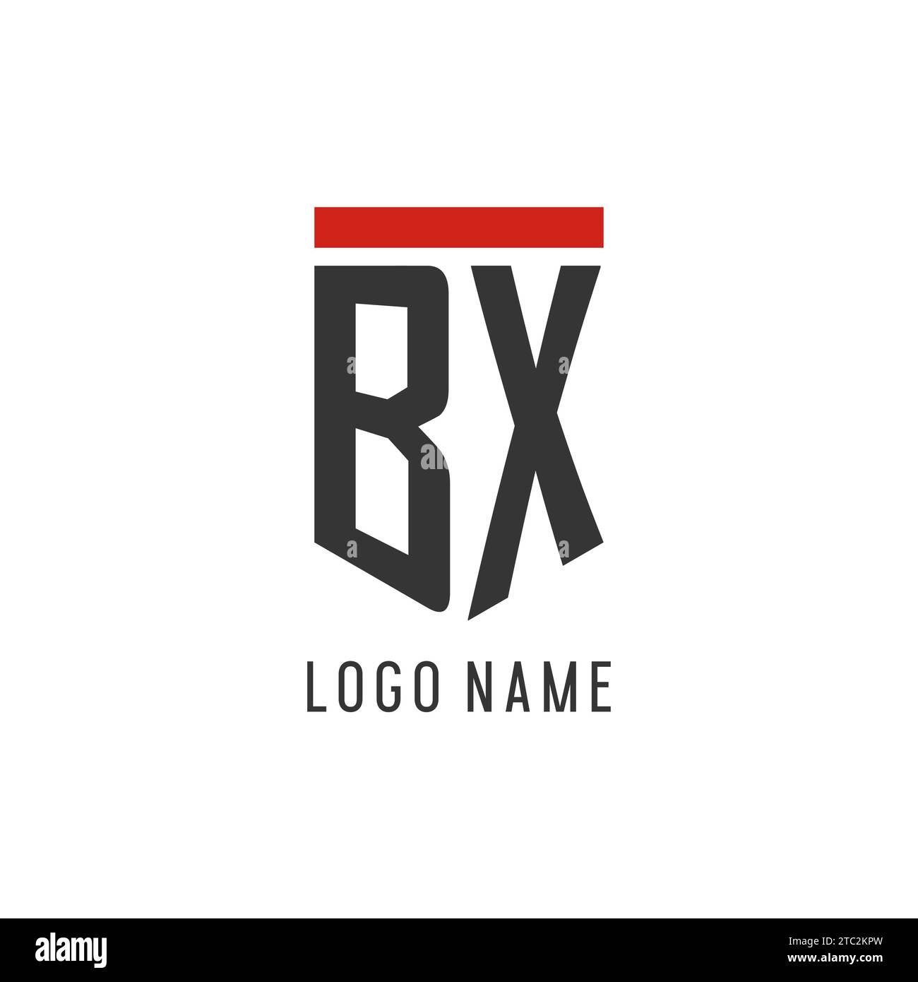 BX initial esport logo with simple shield design style vector graphic ...
