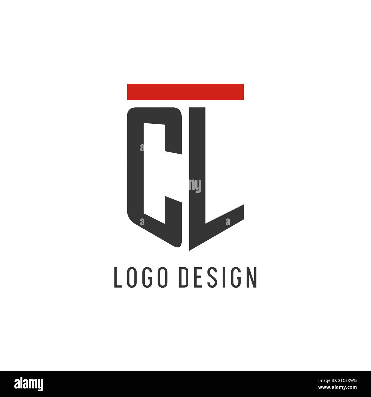 CL initial esport logo with simple shield design style vector graphic ...