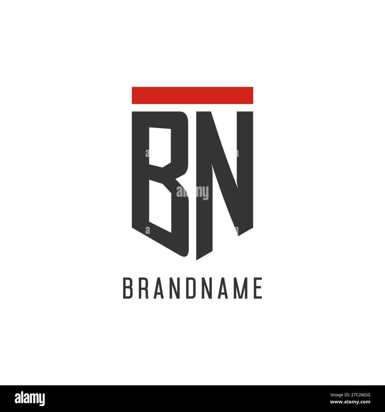 BN initial esport logo with simple shield design style vector graphic ...