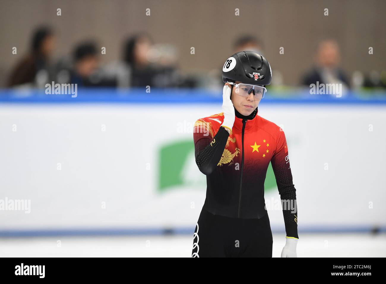 Beijing, China. 10th Dec, 2023. Fan Kexin of China reacts before the ...