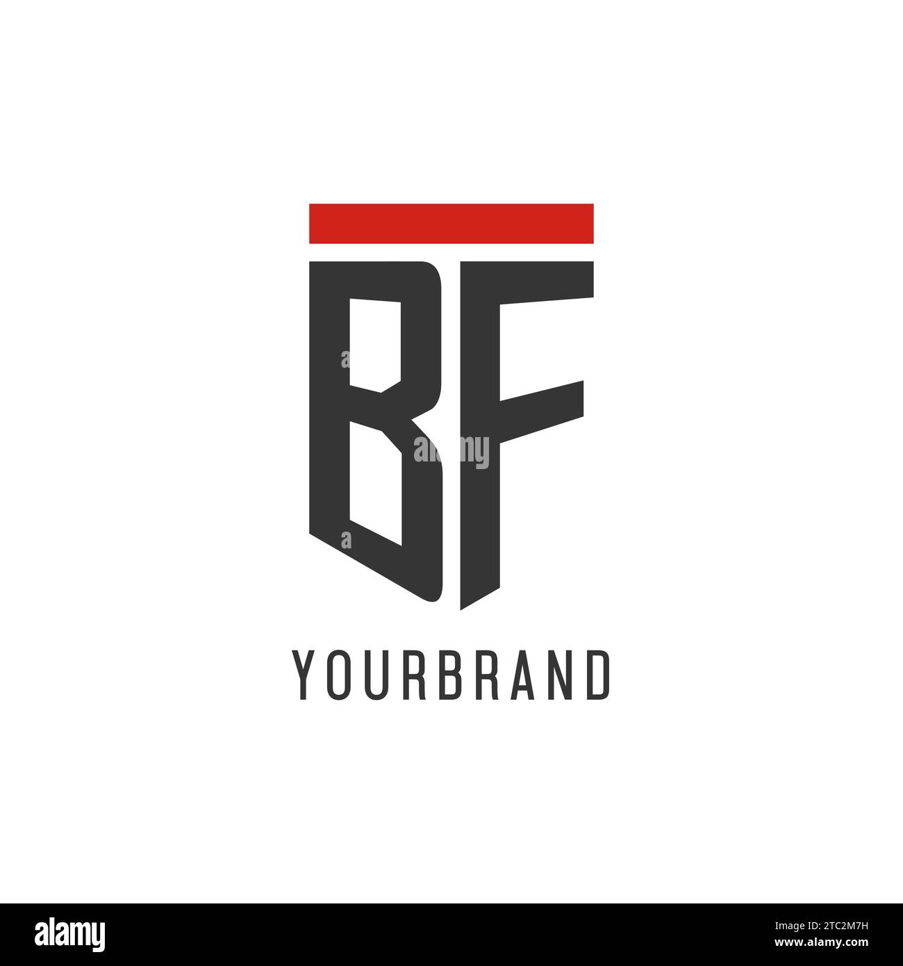 BF initial esport logo with simple shield design style vector graphic ...