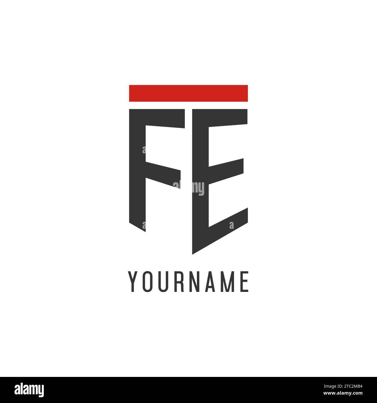 FE initial esport logo with simple shield design style vector graphic ...