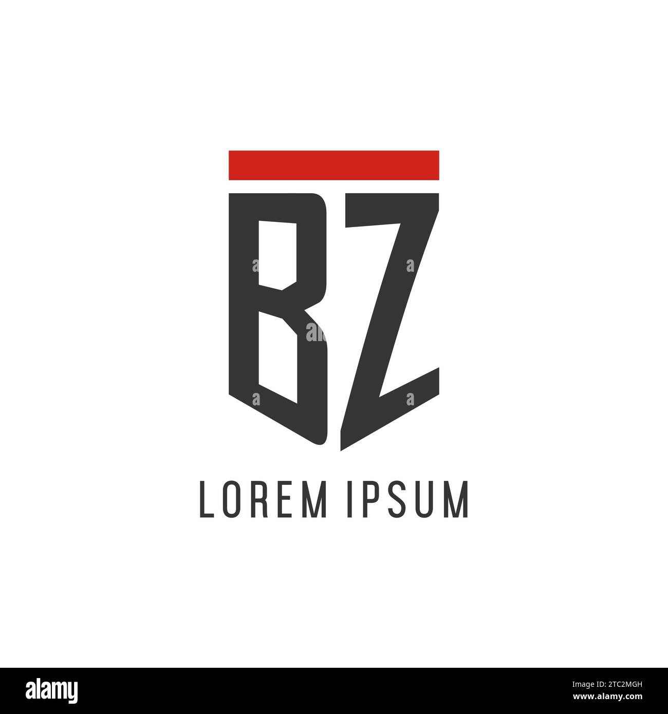 BZ initial esport logo with simple shield design style vector graphic ...