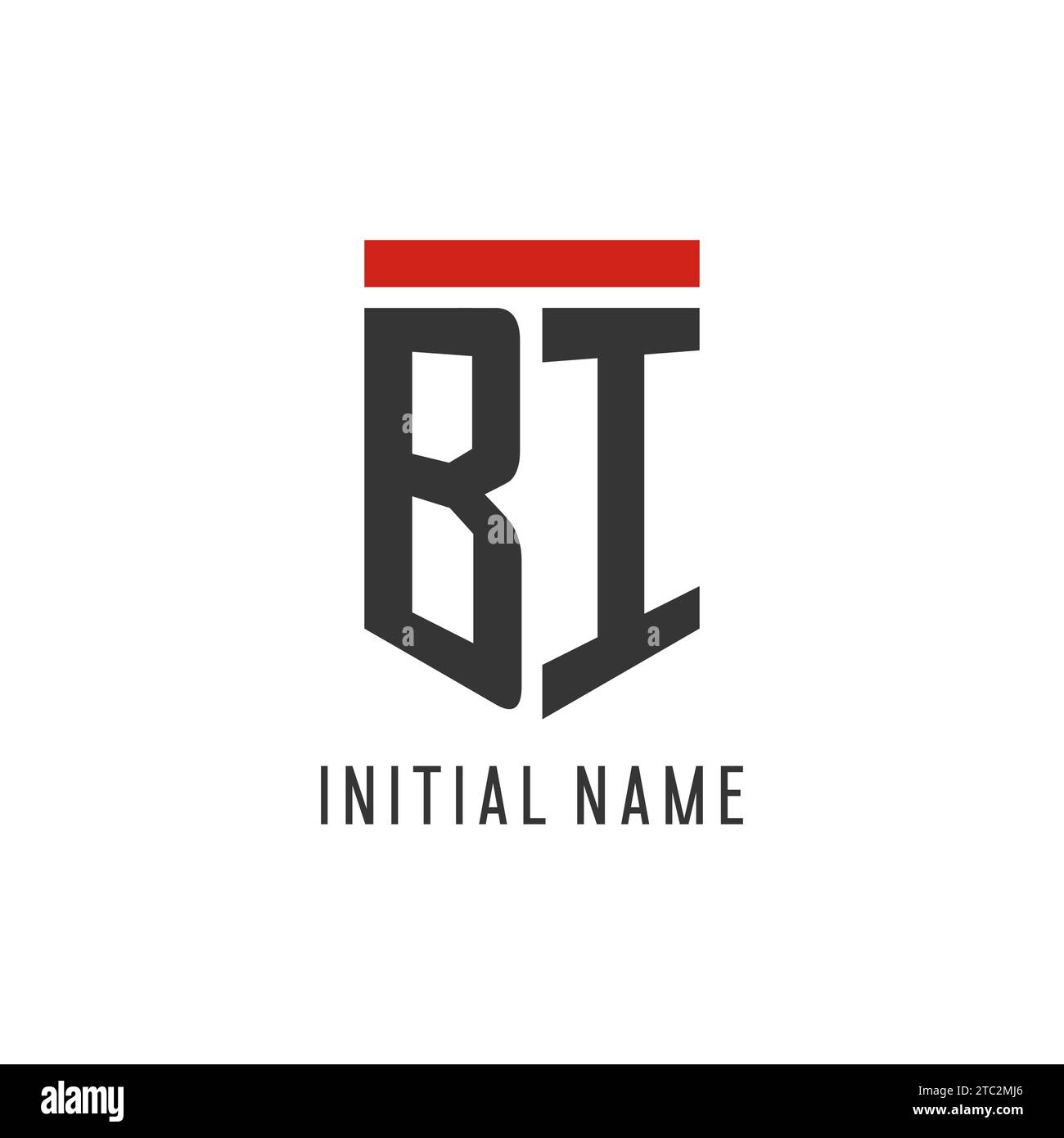 BI initial esport logo with simple shield design style vector graphic ...