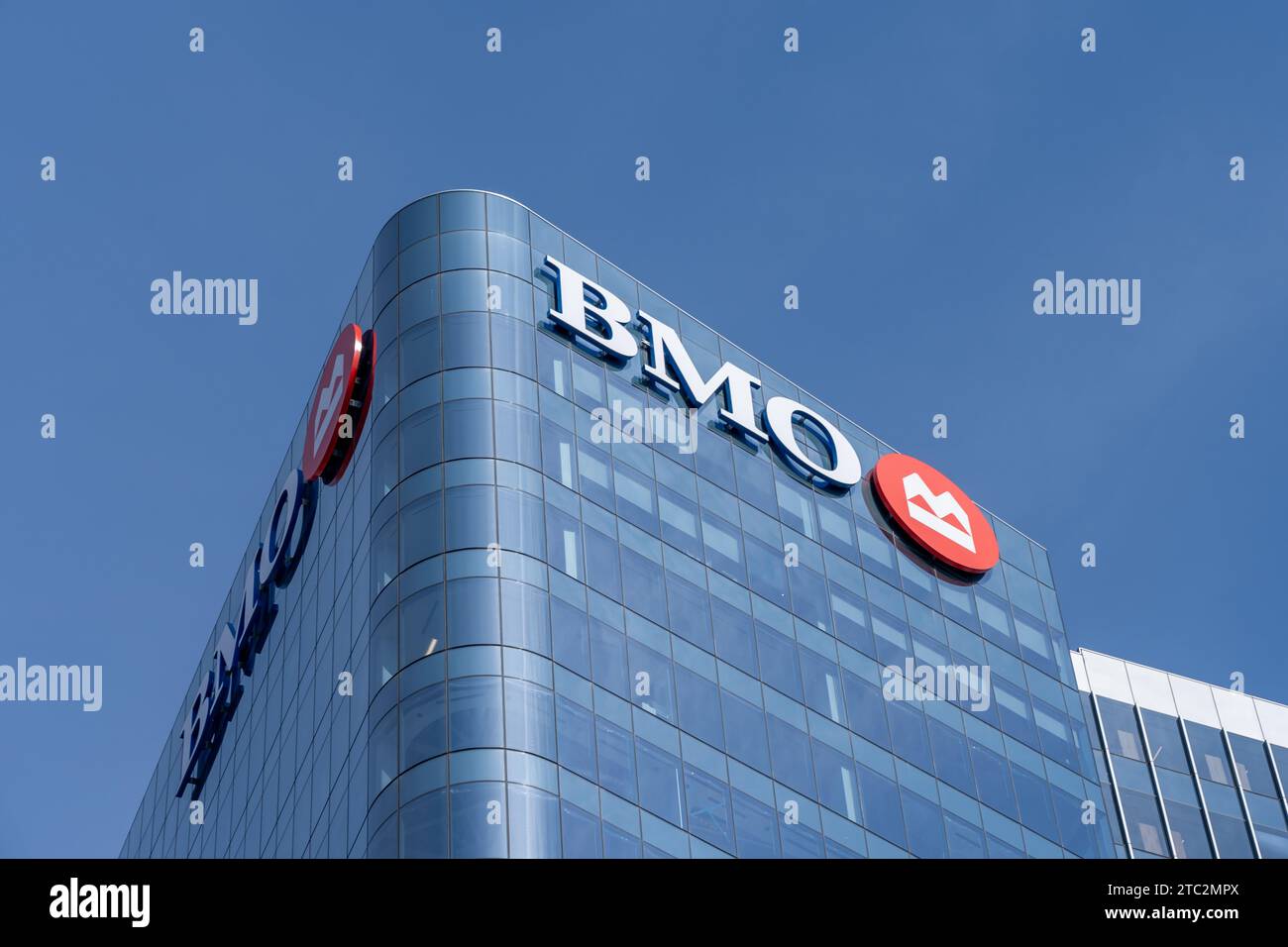 BMO closeup logo sign on the building at BMO Tower in Milwaukee ...