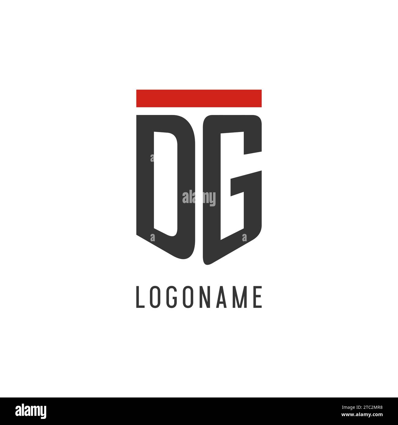 DG initial esport logo with simple shield design style vector graphic ...