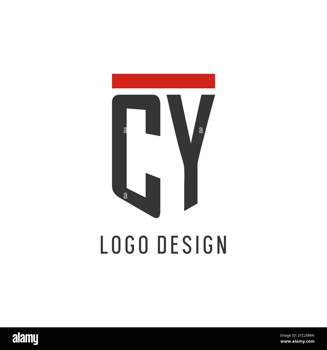 CY initial esport logo with simple shield design style vector graphic ...