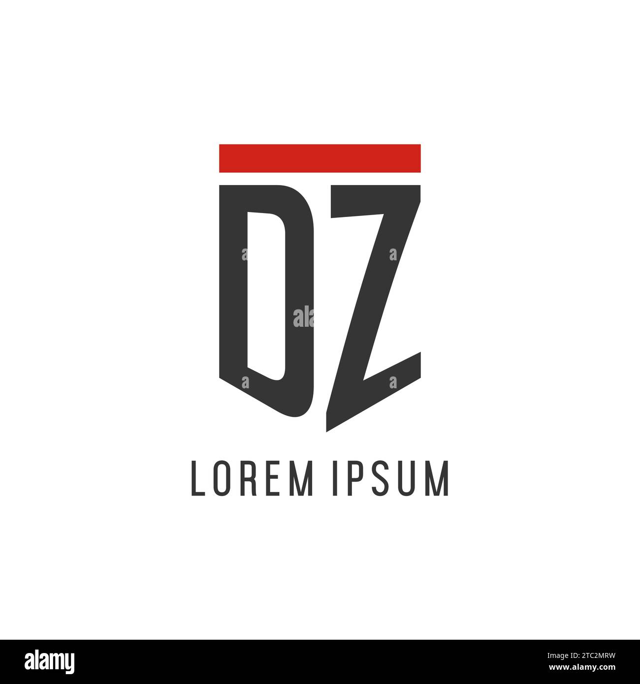 DZ initial esport logo with simple shield design style vector graphic ...