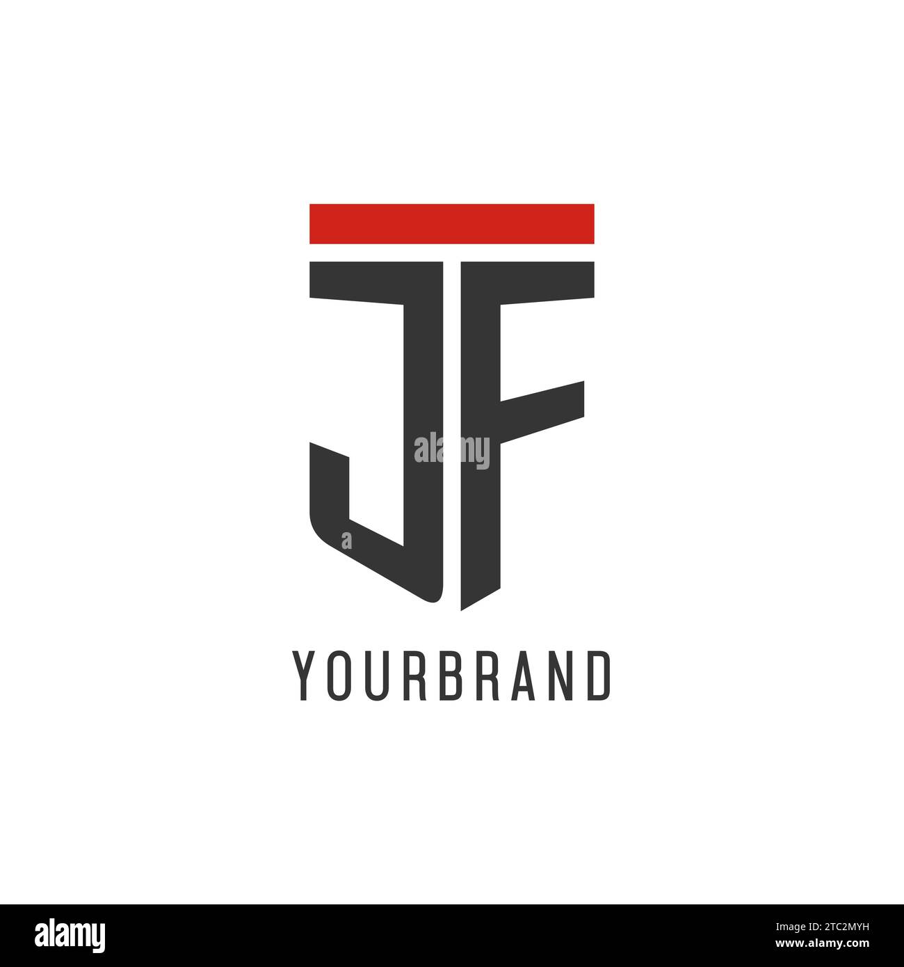JF initial esport logo with simple shield design style vector graphic ...