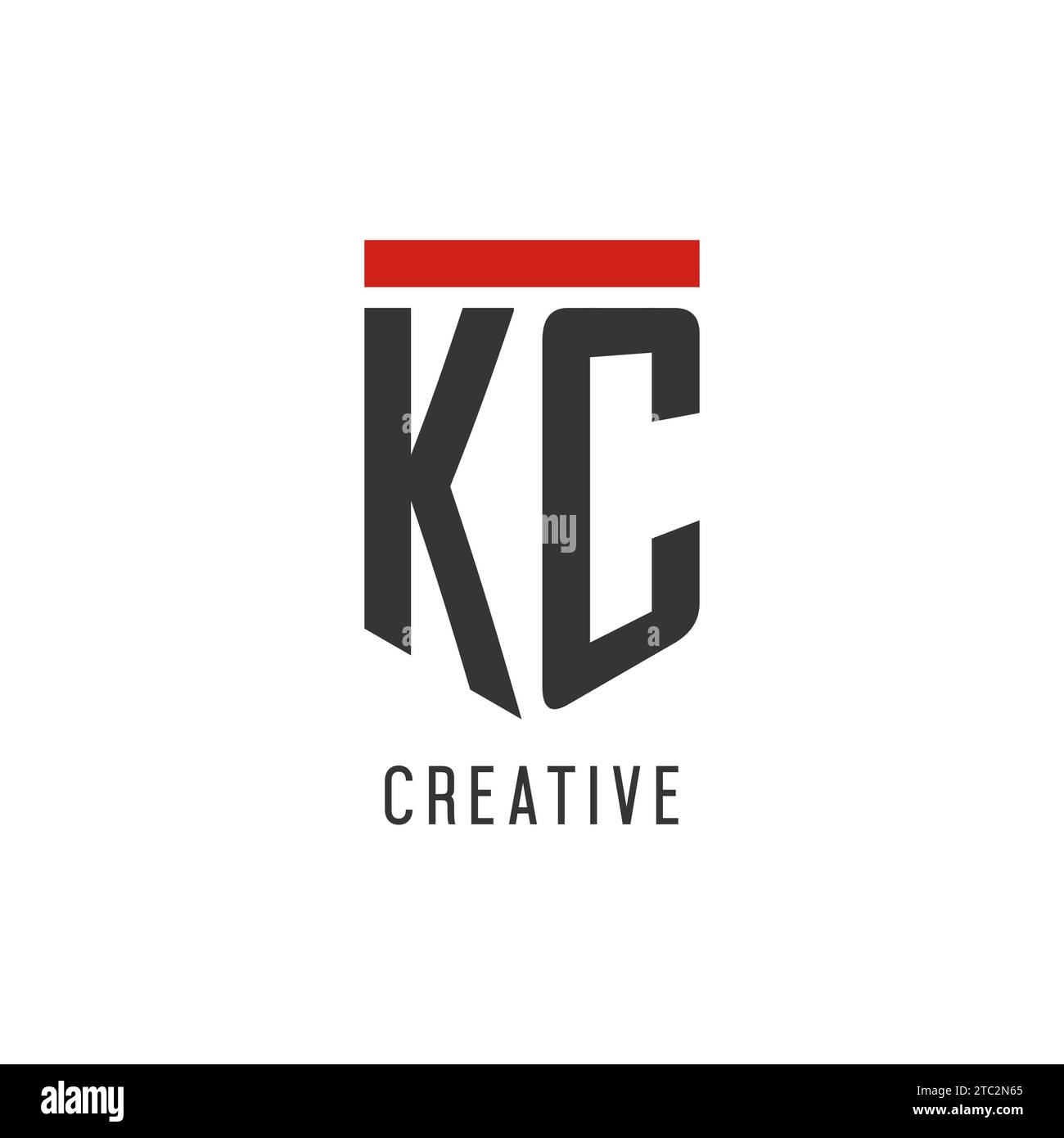 KC initial esport logo with simple shield design style vector graphic ...