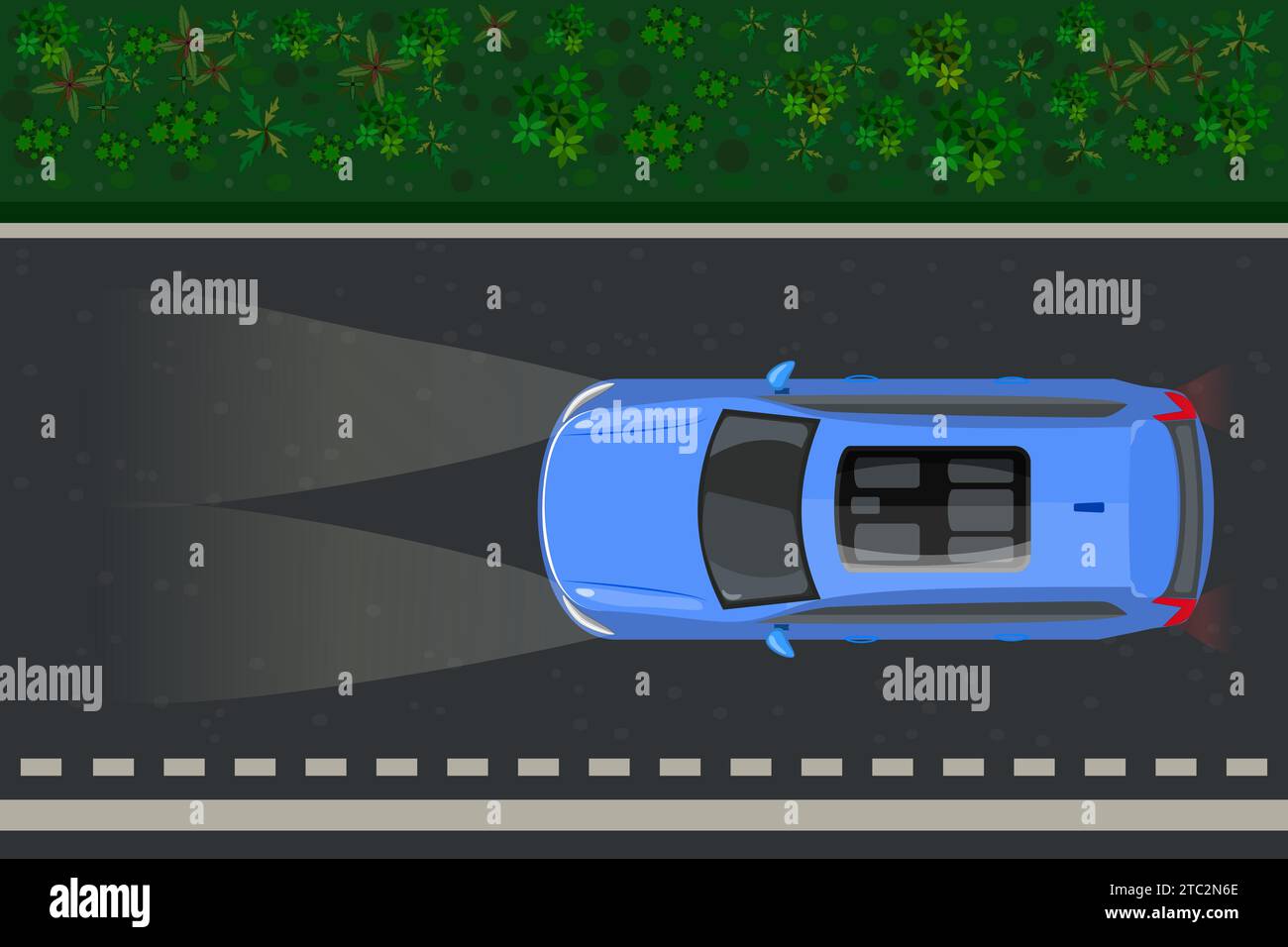 Car moving illuminated street night car Stock Vector Images - Alamy