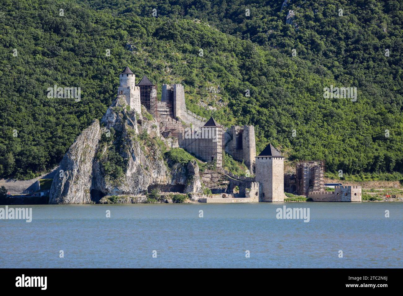 Serbian Golubac Fortress, Đerdap National Park, Serbia, View from the ...
