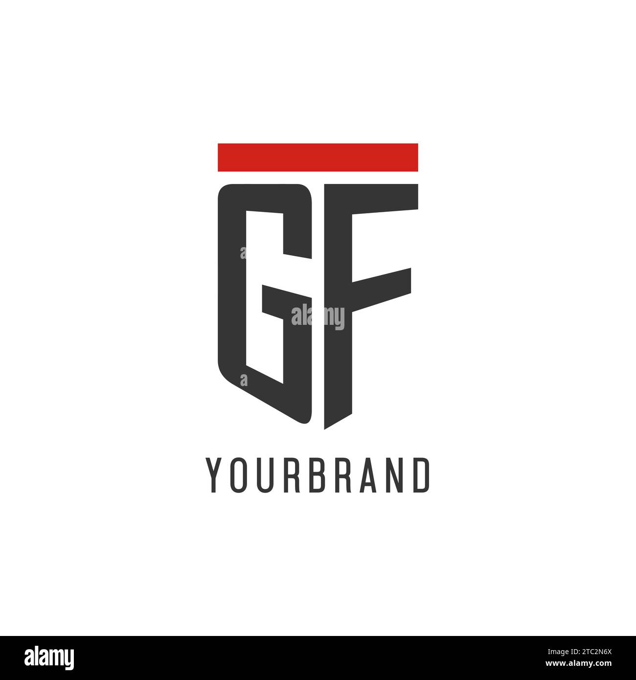 GF initial esport logo with simple shield design style vector graphic ...