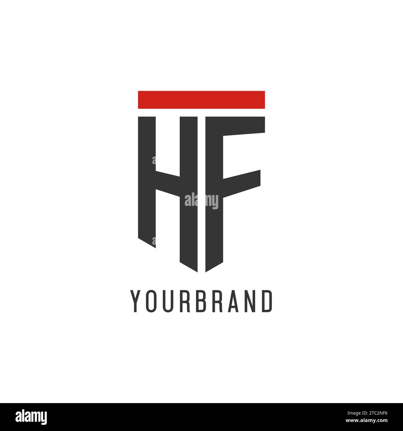 HF initial esport logo with simple shield design style vector graphic ...