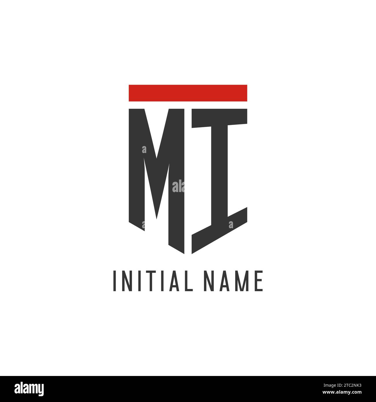 MI initial esport logo with simple shield design style vector graphic ...