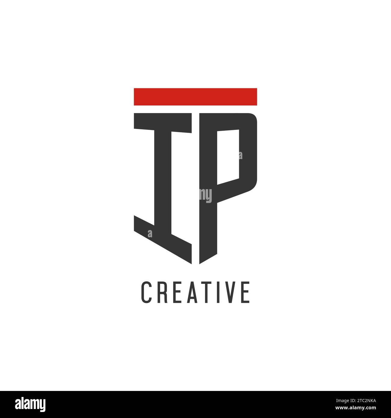 IP initial esport logo with simple shield design style vector graphic ...