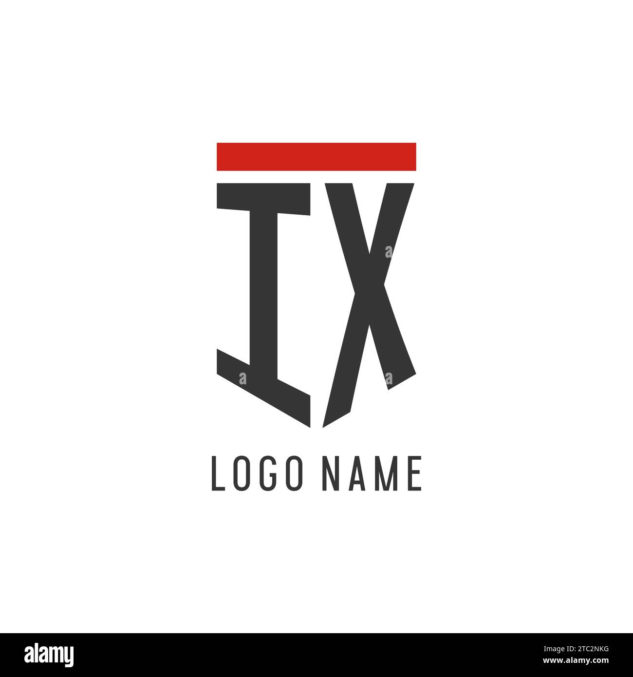 IX initial esport logo with simple shield design style vector graphic ...