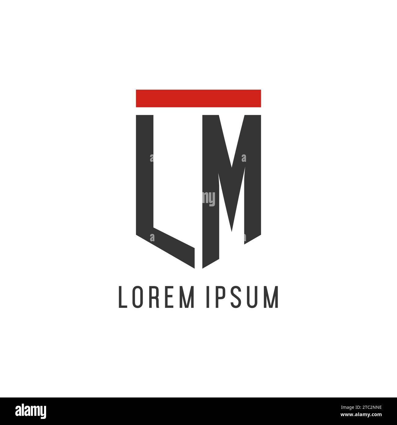 LM initial esport logo with simple shield design style vector graphic ...