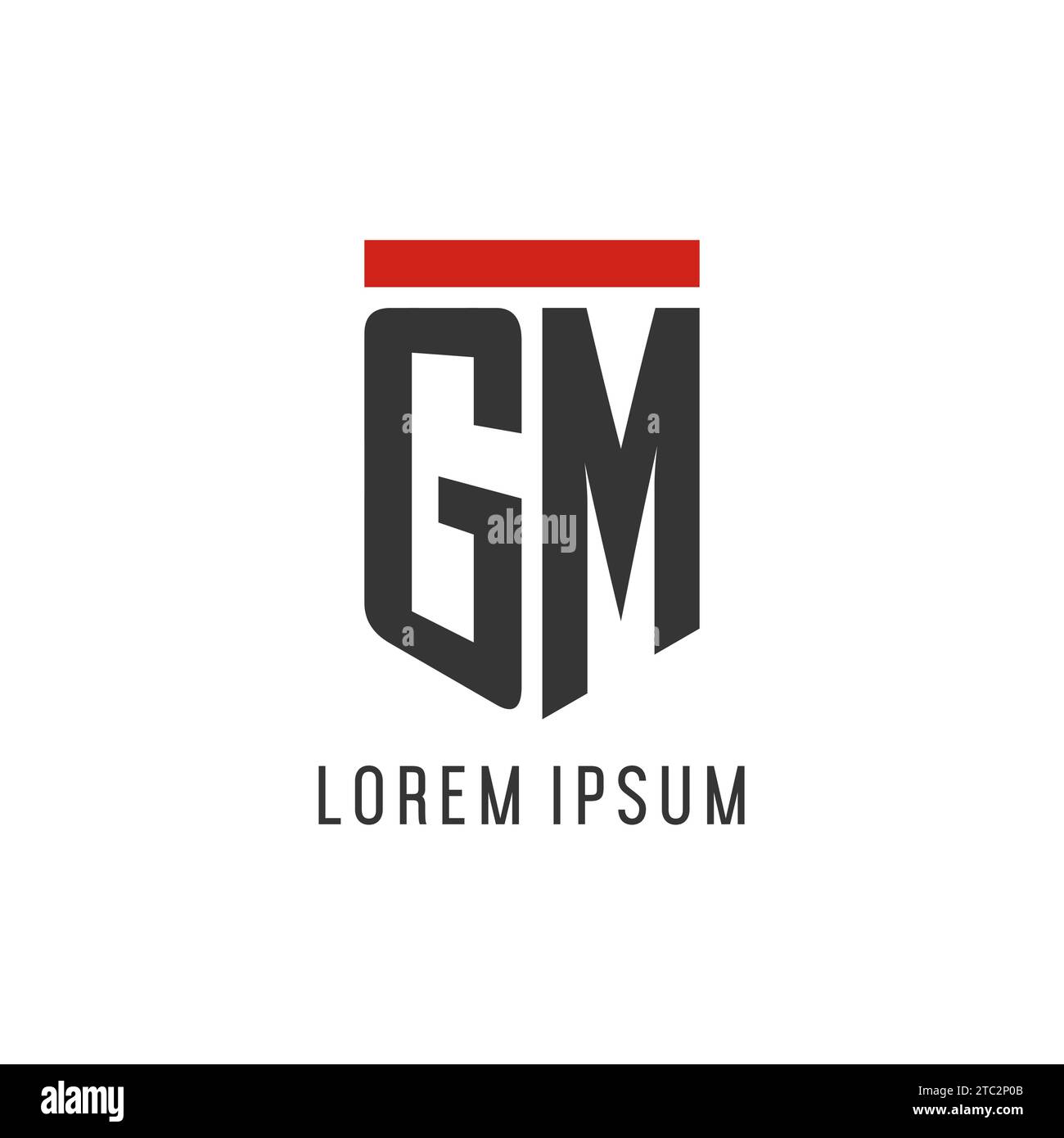 GM initial esport logo with simple shield design style vector graphic ...