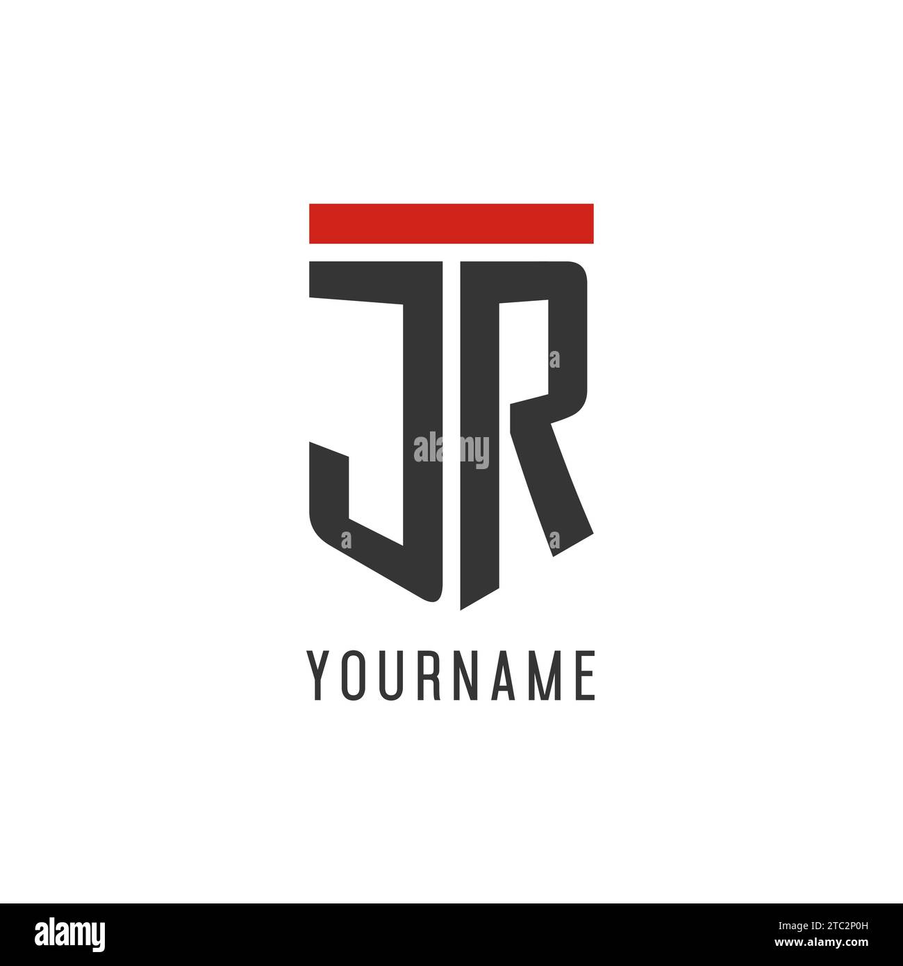 JR initial esport logo with simple shield design style vector graphic ...