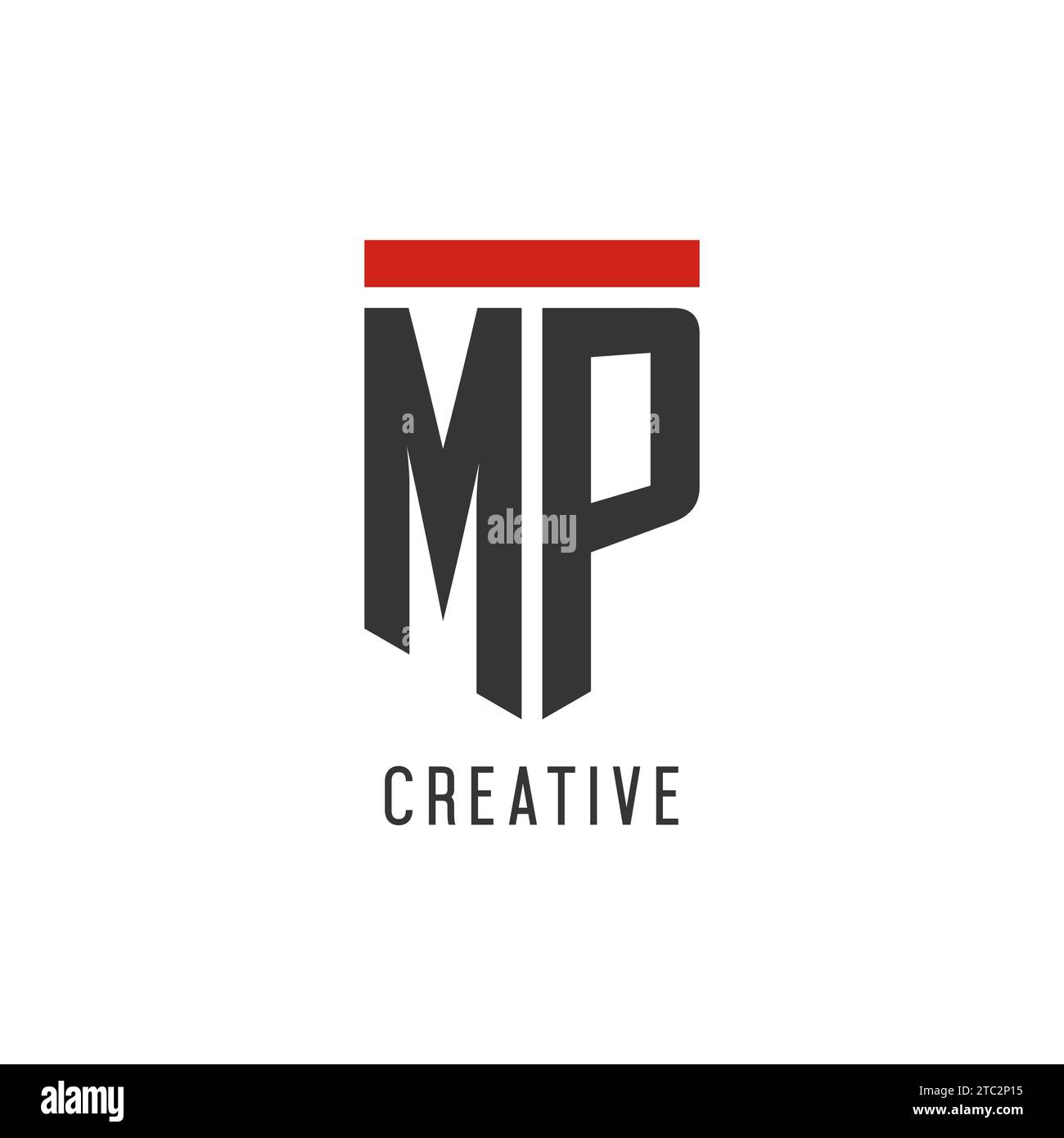 MP initial esport logo with simple shield design style vector graphic ...