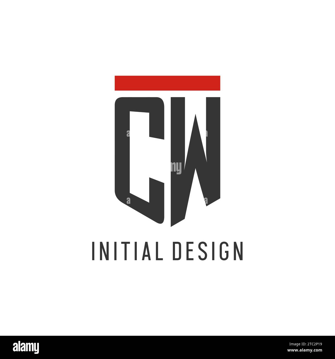 CW initial esport logo with simple shield design style vector graphic ...