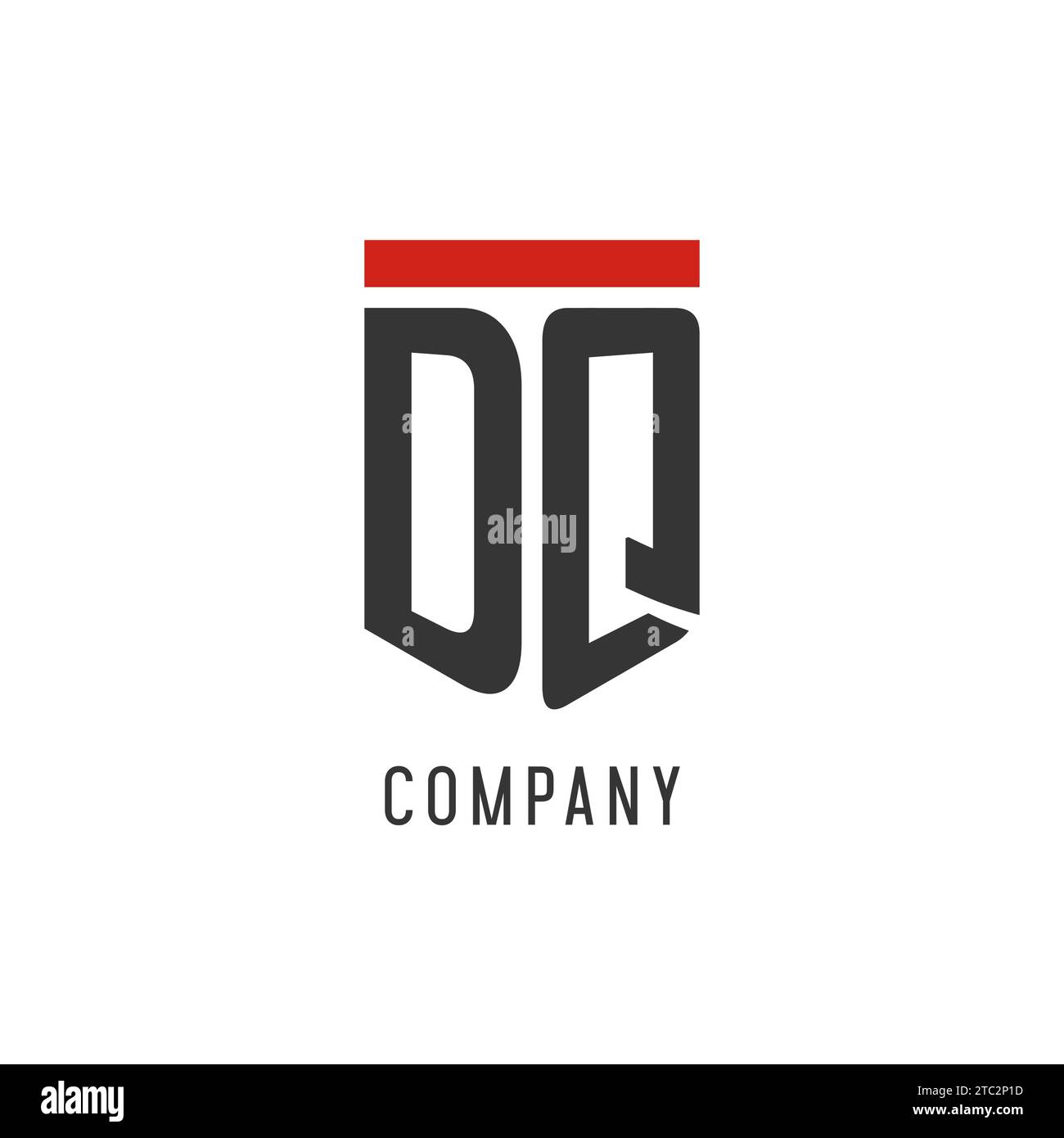 DQ initial esport logo with simple shield design style vector graphic ...