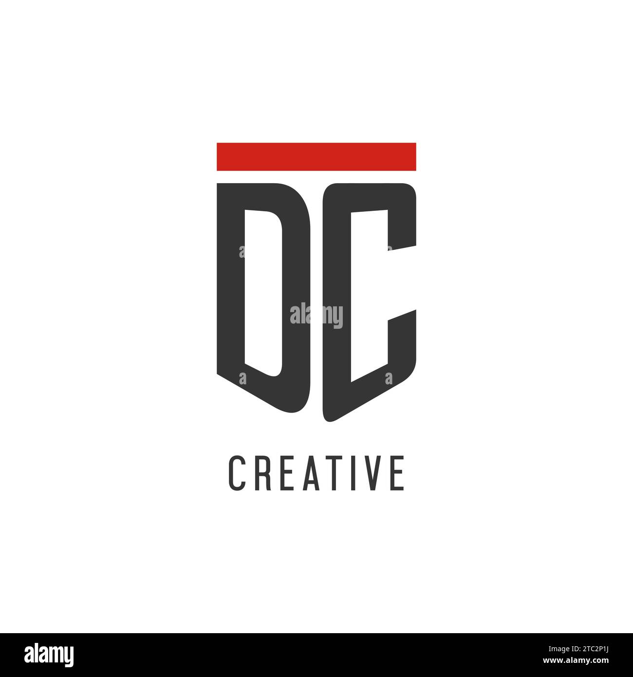 DC initial esport logo with simple shield design style vector graphic ...