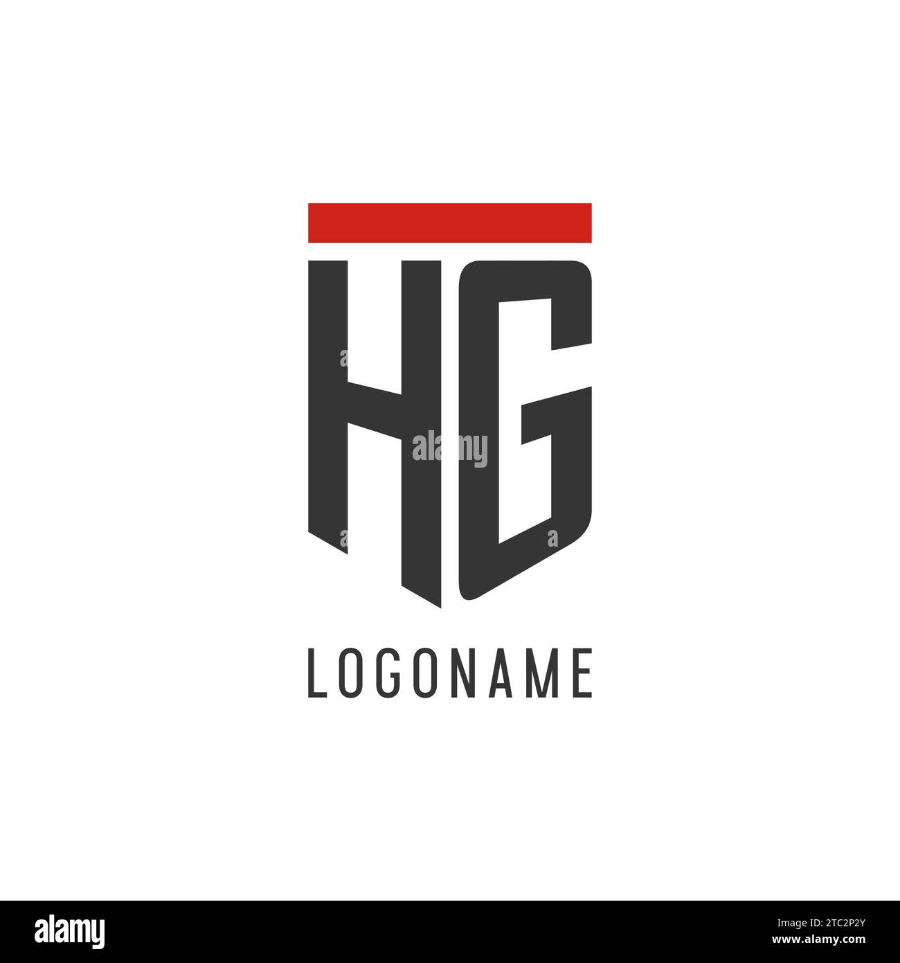 HG initial esport logo with simple shield design style vector graphic ...