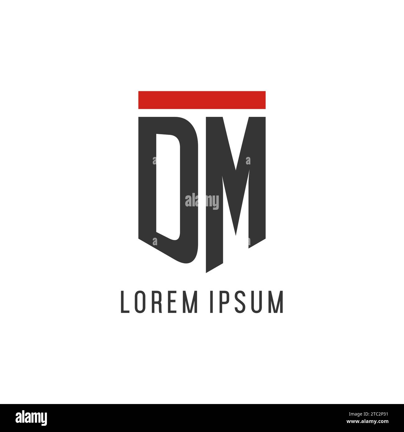 DM initial esport logo with simple shield design style vector graphic ...