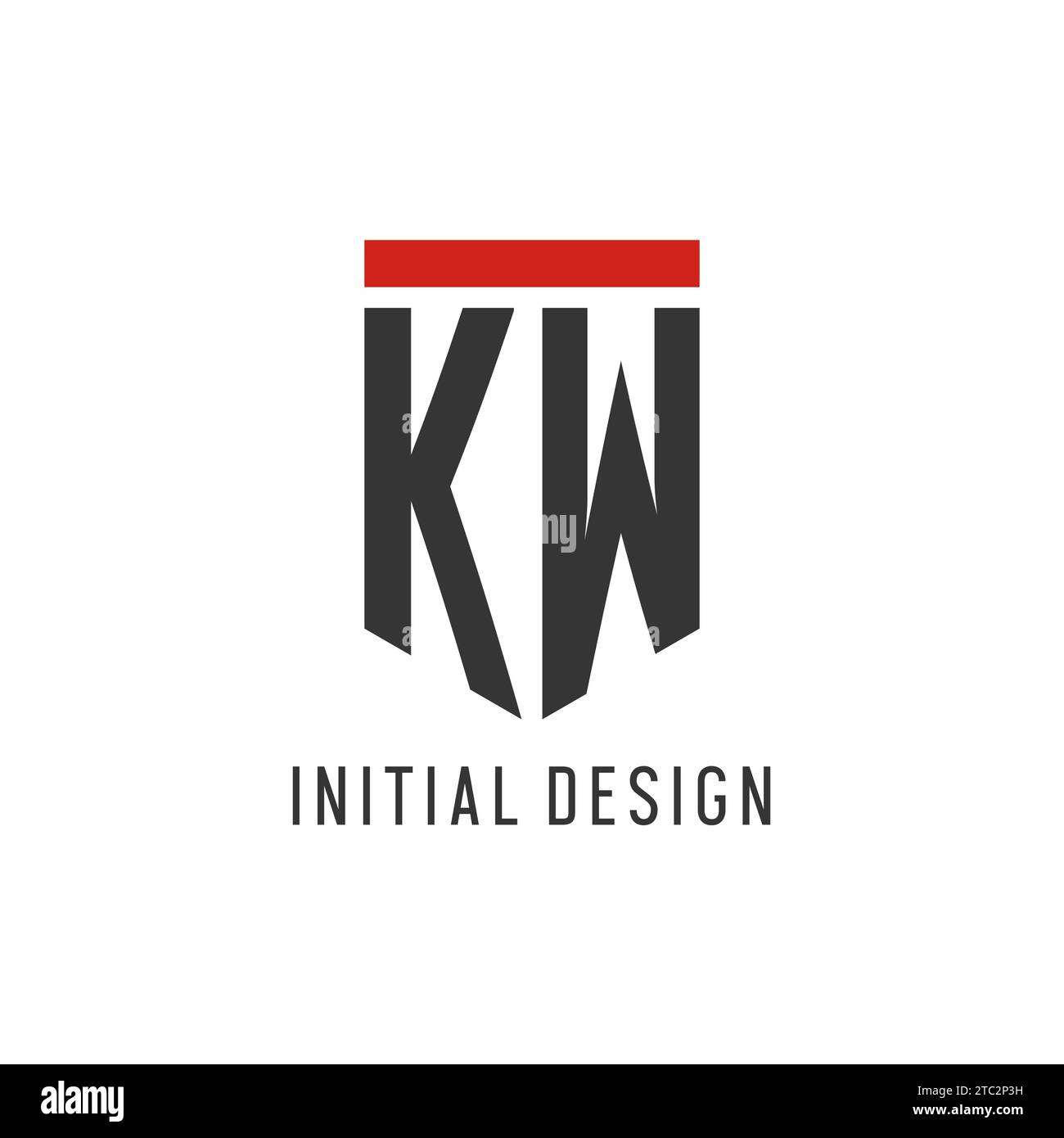 KW initial esport logo with simple shield design style vector graphic ...