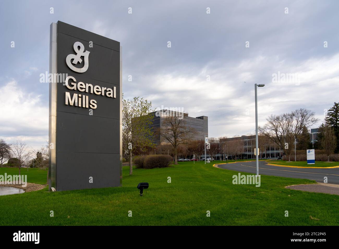 General Mills sign at their headquarters in Minneapolis, Minnesota, USA ...