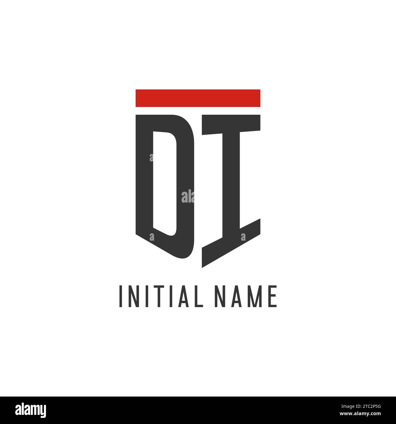 DI initial esport logo with simple shield design style vector graphic ...