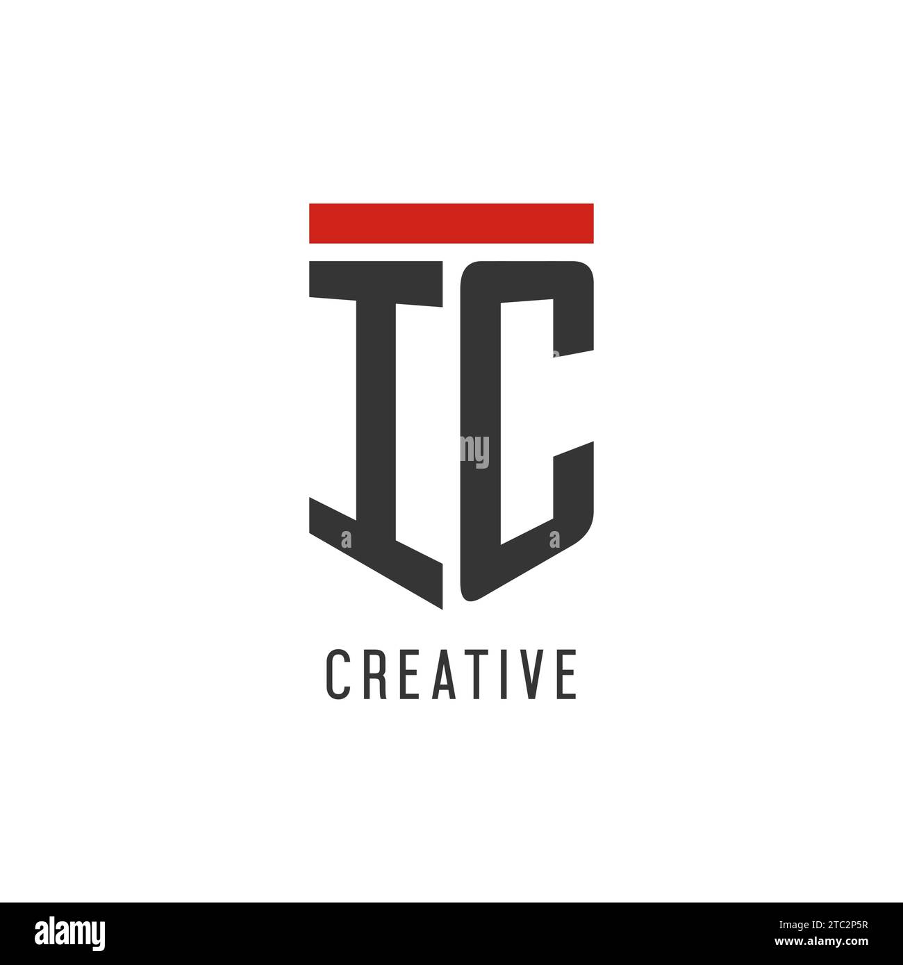 IC initial esport logo with simple shield design style vector graphic ...