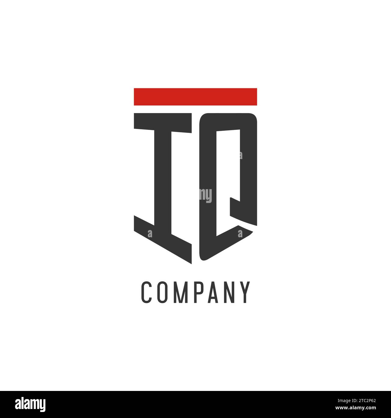 IQ initial esport logo with simple shield design style vector graphic ...