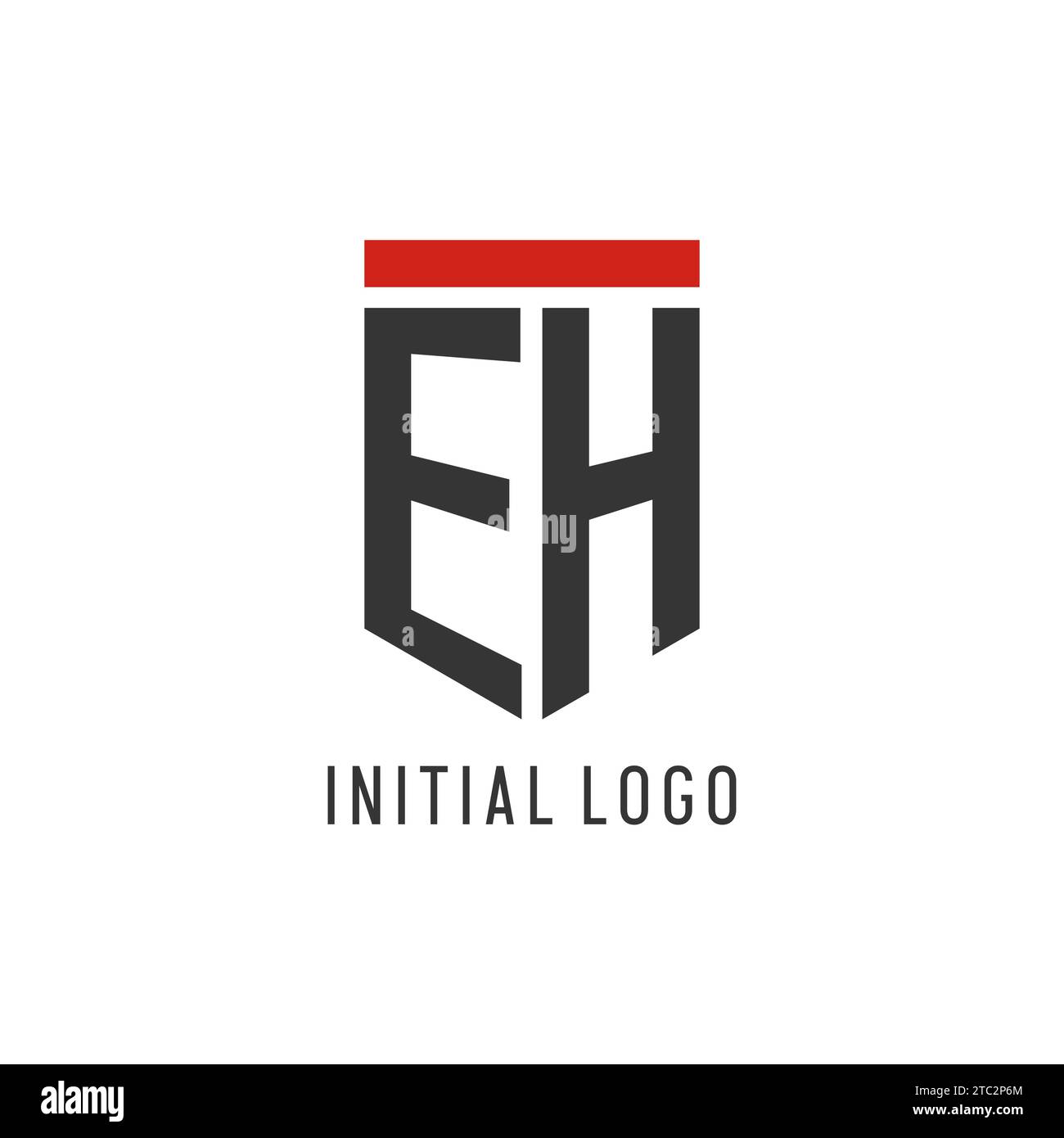 EH initial esport logo with simple shield design style vector graphic ...